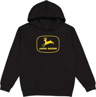 John Deere Sweat à capuche, logo de marque déposée, Noir avec logo jaune, XX-Large