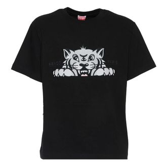 Kenzo Homme, Tops, Noir, Taille: M T-shirt Tigre Heureux Noir