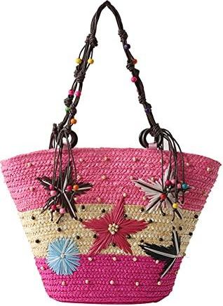 Generic Sacs &agrave; poign&eacute;e sup&eacute;rieure perl&eacute;es Fashion Summer d&eacute;contract&eacute;e simple &eacute;l&eacute;gant &eacute;toiles de mer tissage sac &agrave; main embrod&eacute;es &agrave; la main pour la f&ecirc;te baln&eacute;a