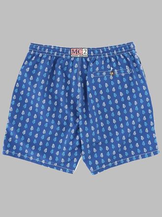 MC2 Saint Barth Printed Polyester Swim Shorts - Blue