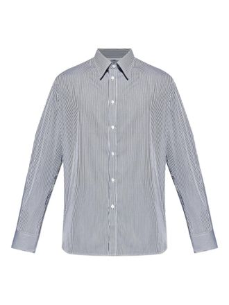 Givenchy chemise ray&eacute;e &agrave; empi&egrave;cement en guipure - Bleu