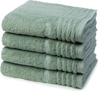 Vossen 4 teiliges Frottier-Set - Vienna Style Supersoft (4 X Handtuch im Set) - 620 g/m2 - Baumwolle - Frottee - saugstark - weich und flauschig - Soft Green