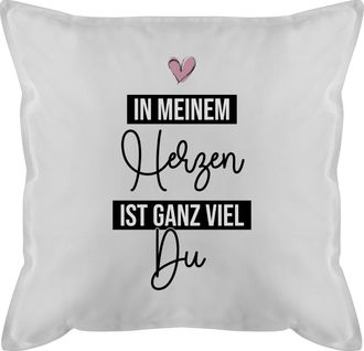 Shirtracer Kissen 50x50 - P&auml;rchen - In meinem Herzen ist ganz viel Du I Valentinsgeschenk Freundin Geschenk Valentinstag I Freundschaft Geschenke Paare Liebesges