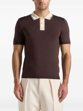 Mani&egrave;re De Voir Roux Poloshirt mit Kontrastdetail - Braun