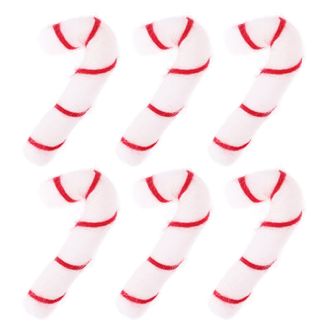 TOPBATHY 6st&uuml;cke DIY-weihnachtsdeko aus Filz in Zuckerstangenform Mini-Christbaumschmuck H&uuml;bsche Anh&auml;nger f&uuml;r Handys Scrapbooks und Mehr