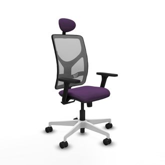 Piqueras y Crespo Gepolsterter Schreibtischstuhl mit 3D-Armen, h&ouml;henverstellbarer Lendenwirbelst&uuml;tze und festem Kopfteil, ausgestattet mit 3-fach verstellbarer R&uuml;ckenle