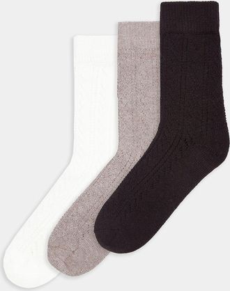 Lounge Pointelle Socks (3-Pack) - Multi - S-M