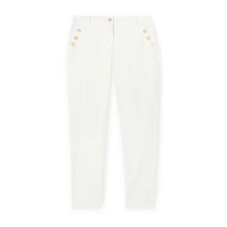 Motivi Regul&auml;re Hose mit Metallkn&ouml;pfen - - Trousers - Damen - Wei&szlig; - M