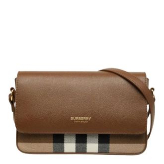 Burberry Sac bandouli&egrave;re Pre-owned en toile et cuir Nova Check - Femme - Pre-owned - Brun - Taille: ONE Size