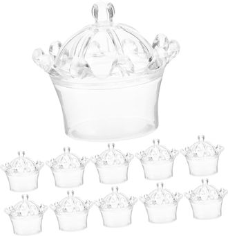 Cabilock 24 Stück Mini Kronenboxen Kleine Partygeschenkboxen Keksdose Süßigkeitenboxen Aus Kunststoff Süßigkeitenboxen Im Europäischen Stil Kleine Geschenkboxe