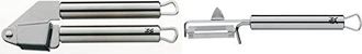 WMF Profi Plus Knoblauchpresse 17,5 cm, Cromargan Edelstahl teilmattiert, spülmaschinengeeignet & Profi Plus Kartoffelschäler Pendelklinge 19 cm, Pendelsc