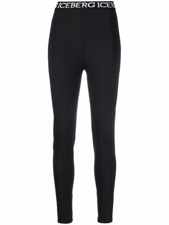 Iceberg legging &agrave; taille &agrave; logo - 9000 BLACK