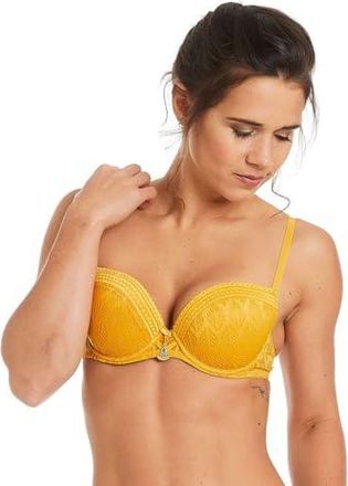 Pomm'Poire Lingerie Soutien-Gorge Ampliforme Coque moul&eacute;e Ruche - Jaune - 85B - Femme