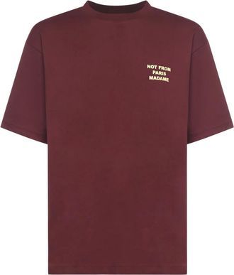 Drôle de Monsieur Homme, Tops, Rouge, Taille: S T-Shirt Col Rond à Slogan
