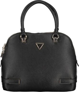 Guess Femme, Sacs, Noir, Taille: ONE Size Sac &agrave; Main en Poly&eacute;thyl&egrave;ne Noir pour Femme