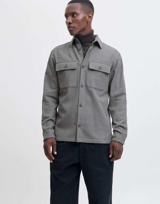 Jack & Jones Hemdjacke in Grau meliert