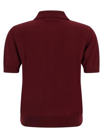 Max Mara Womens Bordeaux Cotton Polo Shirt