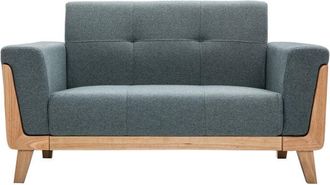 Miliboo Miliboo - Canapé scandinave 2 places en tissu vert de gris et bois clair fjord