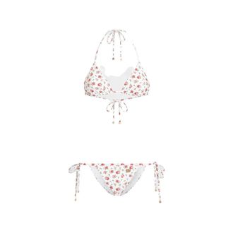 Dolce & Gabbana Floral-print Tie Bikini