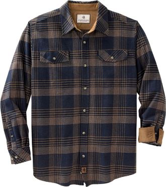 Legendary Whitetails Herren Legend&auml;res Flanellhemd Hemd mit Button-Down-Kragen, Navy Melange, L