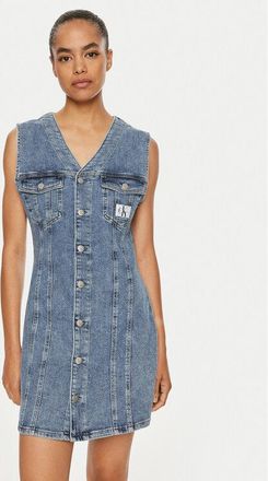 Calvin Klein Jeans Jeanskleid J20J223712 Blau Slim Fit