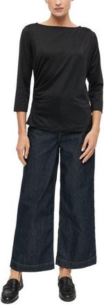 s.Oliver Black Label 3/4-Arm-Shirt Sommershirt mit seitlicher Saffung