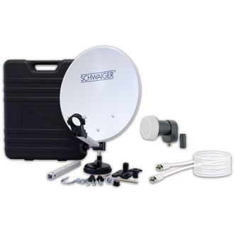 Schwaiger Mobiles Sat-Anlagen-Komplettpaket - mit Transportkoffer