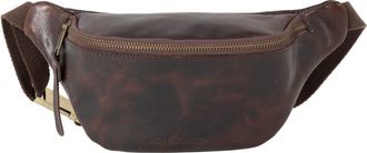 Holzrichter Berlin Mittelgro&szlig;e Bauchtasche aus Leder f&uuml;r Damen und Herren, 10x24x6 cm, Vintage G&uuml;rteltasche, Handgefertigte H&uuml;fttasche, in Schwarz, Braun, No 1-1 (Schoko