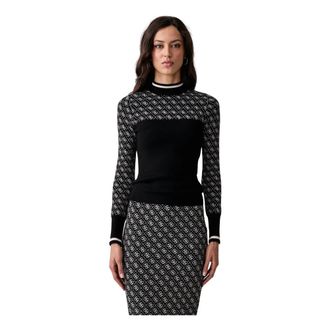 Guess Aubrey Mock Neck Pullover - - Knitwear - Damen - Schwarzk - L