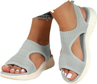 Generic Sandales orthop&eacute;diques larges pour femme avec soutien de la vo&ucirc;te plantaire - Sandales compens&eacute;es &agrave; ressort pour fasciite plantaire - Chaussures de ma