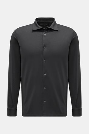 Fedeli Herren - Jersey-Hemd Jason Haifisch-Kragen dunkelgrau