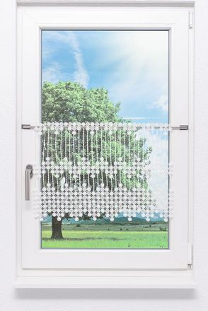 Plauener Spitze Scheibengardine Pearl (Bx H) 40cm * 45cm weiß