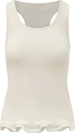 Stella McCartney Femme, Tops, Beige, Taille: 40 FR Frilled Hem Rib Tank