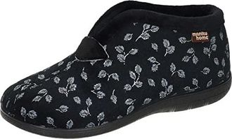 Manitu Femme Chaussons pour la Maison, Noir, 37 EU