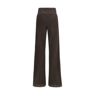 Rick Owens Womens Brown Silk Casual Pants