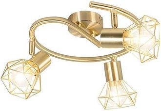 QAZQA mosh - Spot plafond, plafonnier - 3 lumi&egrave;re - &Oslash; 420 mm - Laiton - Moderne - &eacute;clairage int&eacute;rieur - Salon I Chambre I Cuisine I Salle &agrave; manger