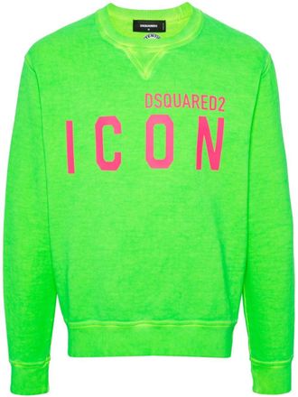 Dsquared2 sweat en coton &agrave; logo imprim&eacute; - Vert