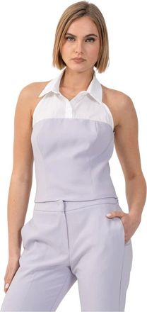 Kocca Femme, Tops, Violet, Taille: 38 FR Haut Dos Nu &Eacute;l&eacute;gant Bicolore