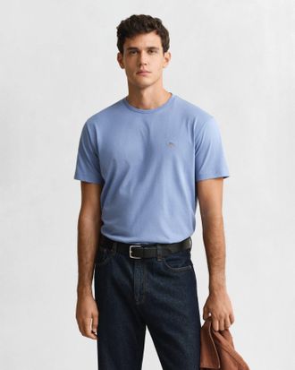 GANT Herren Regular Fit Shield T-Shirt (XXXL) FADED DENIM