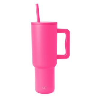 Simple Modern Thermobecher mit Strohhalm und Griff | Isolierter Edelstahl-Trinkbecher Eiskaffee-Reisebecher | Geschenke f&uuml;r Frauen und M&auml;nner | Trek | 1180ml | Rasp