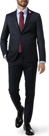 CG - Club of Gents Herren Anzug blau meliert Slim Fit