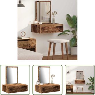 vidaXL Schminktisch mit Spiegel - Schminktisch mit Schubladen Braun 60 x 40 x 70 cm Holzwerkstoff