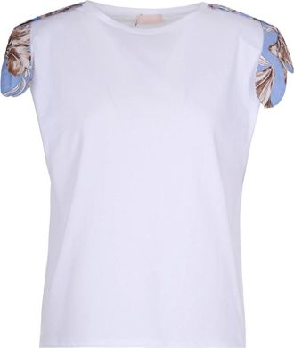 Liu Jo Femme, Tops, Blanc, Taille: 40 FR T-shirt inserti floreali