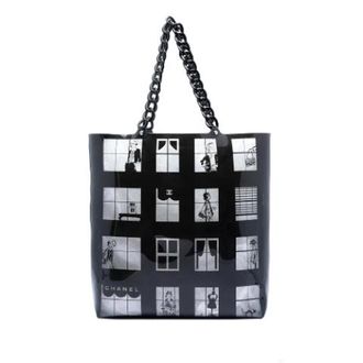 Chanel Pre-owned Printed Vinyl Tote Bag - - Pre-owned - Damen - Schwarzk - ONE SIZE