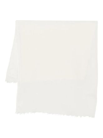 Destin écharpe en laine à franges - Blanc