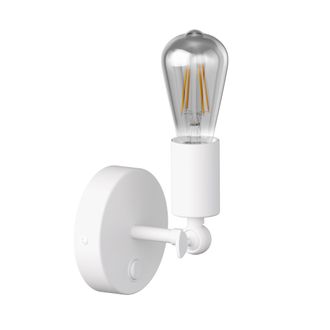 LEDs Com Vintage Wand-Leuchte FETRO Schalter, wei&szlig;, schwenkbar + LED Lampe 240lm, extra-warmwei&szlig;