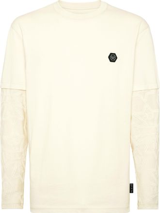 Philipp Plein Double-Sleeved Longsleeve T-Shirt Jacquard Crest