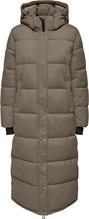 Only Damen ONLANN Premium Puffer Coat X-Long OTW Mantel, Braun, L