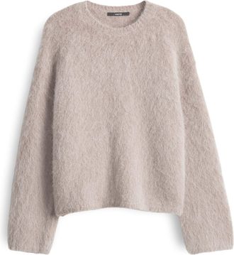 someday Damen Pullover | TAYANA Loose Strickpullover aus haarigem Alpakamix Pale Greige Melange, 38