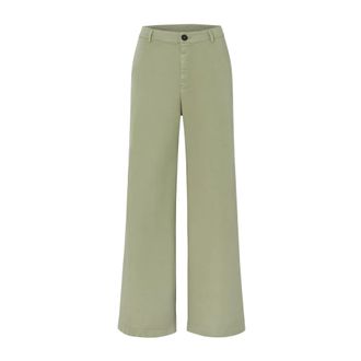 Forte_Forte Gr&uuml;ne Essential Baumwollhose - - Trousers - Damen - Gr&uuml;n - S